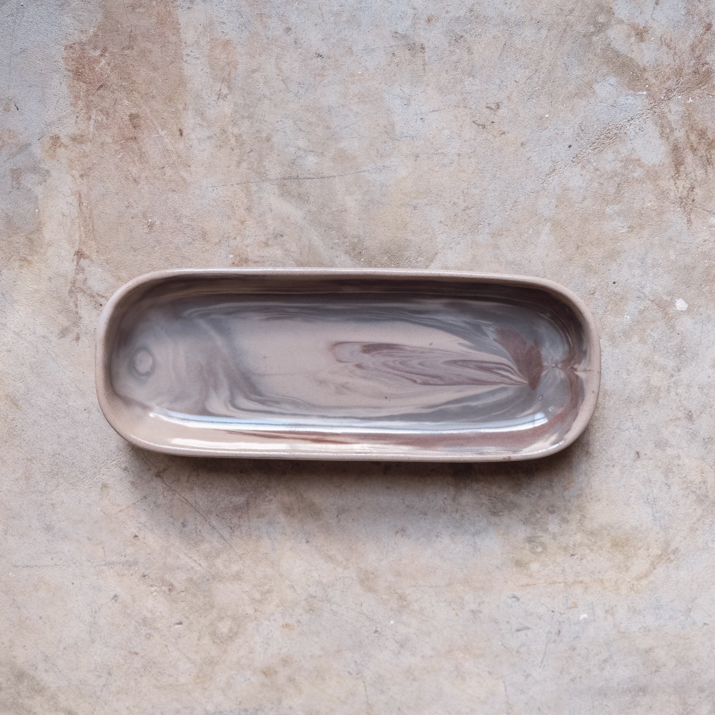 Marbled Ceramics - Jupiter Mezze Rectangular Plate in Gloss – Palinopsia
